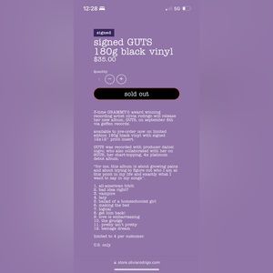 Media | Olivia Rodrigo Guts Vinyl Signed | Poshmark